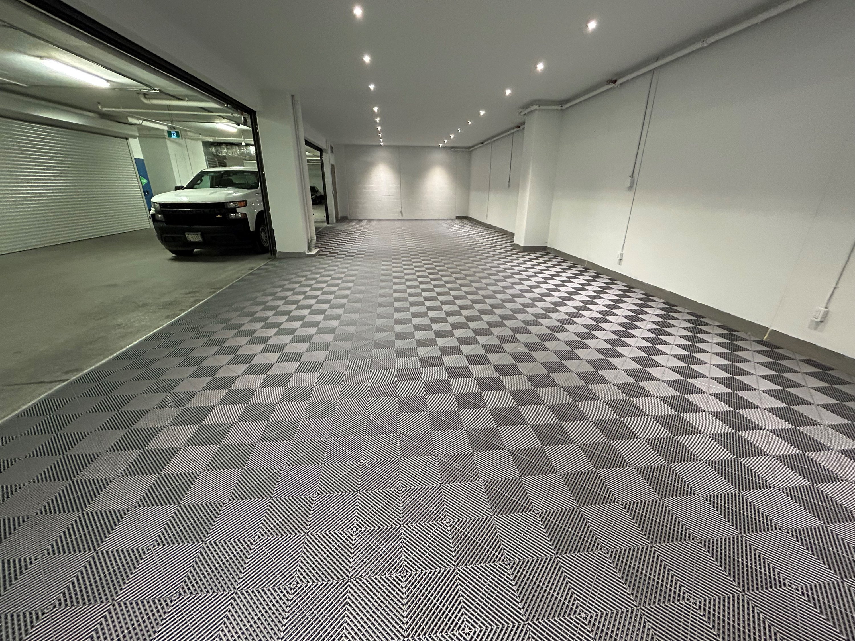 Tiling Garage Floor, Interlocking PVC Floor Tiles