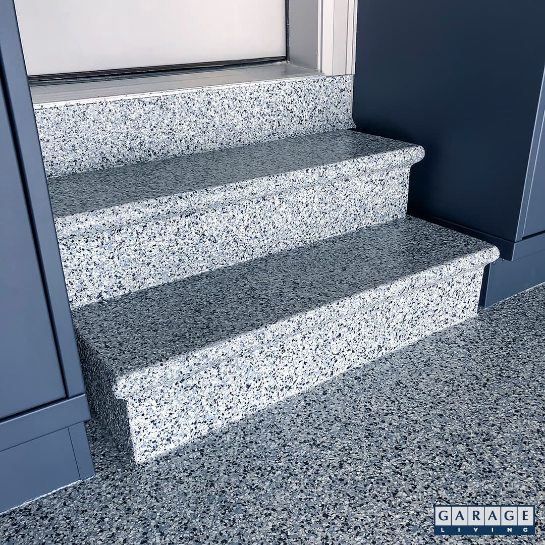 The floor coating was applied to the entryway steps, providing a ...